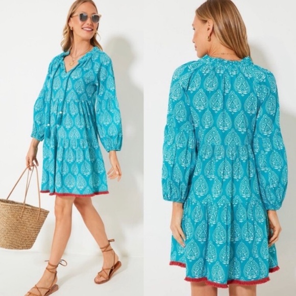 Tuckernuck | Dresses | New Tuckernuck Tropical Teal Lantern Block Print ...
